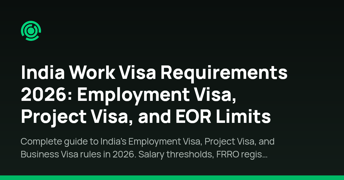 India Work Visa Requirements 2026 | Omnivoo